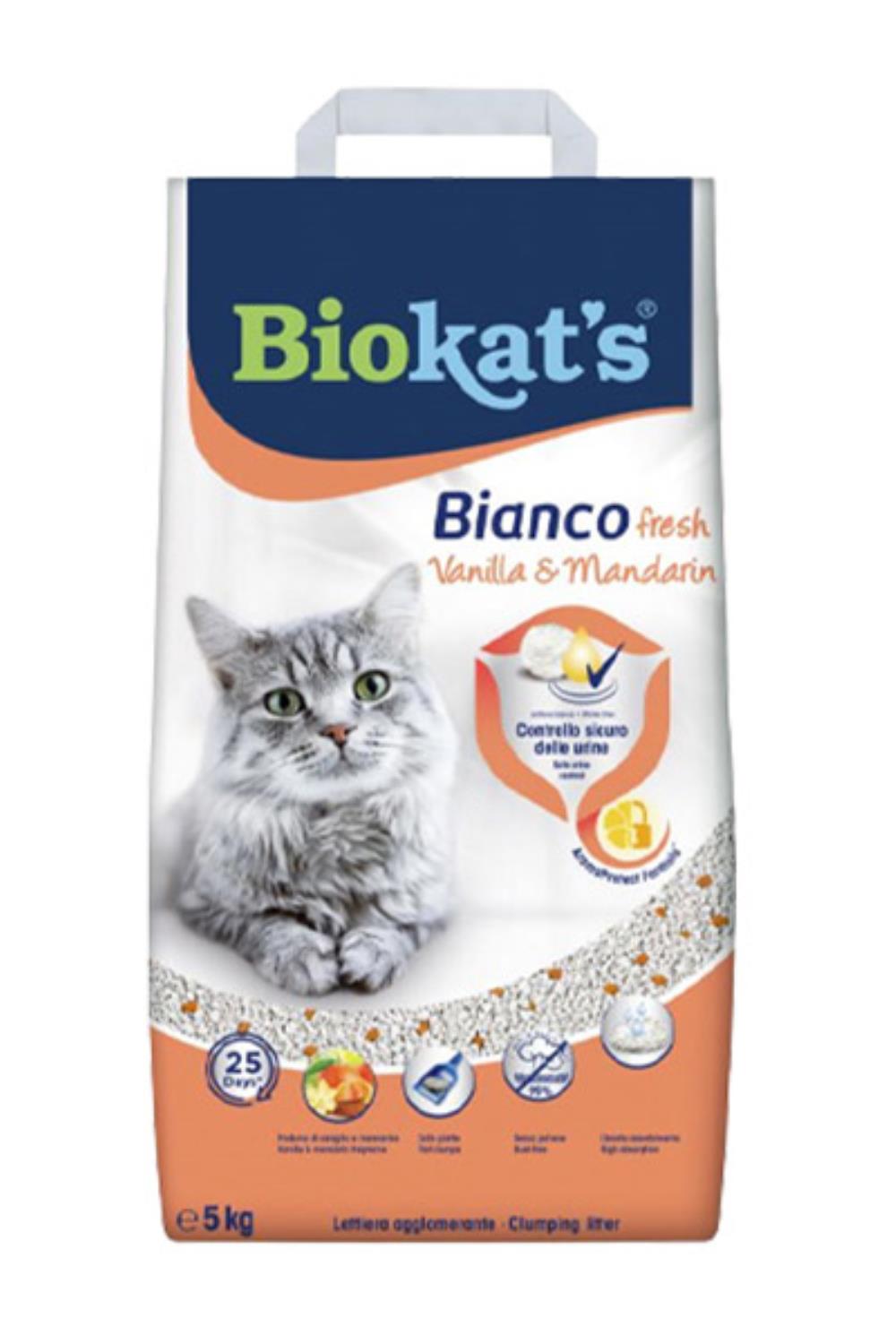 BIOKAT S BIANCO FRESH VANILA I MANDARINA POSIP ZA MACKE 5 kg - Biokat's ...
