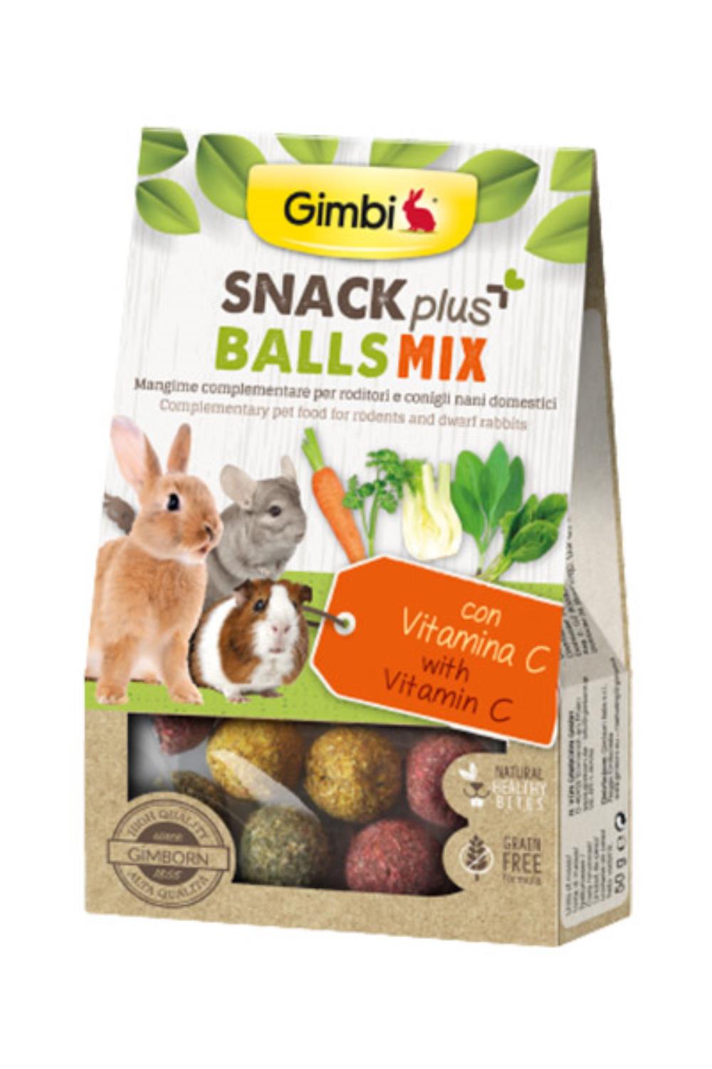 GIMBI SNACK PLUS BALLS MIX poslastica za glodare 50g - Gimbi - Premium Pet